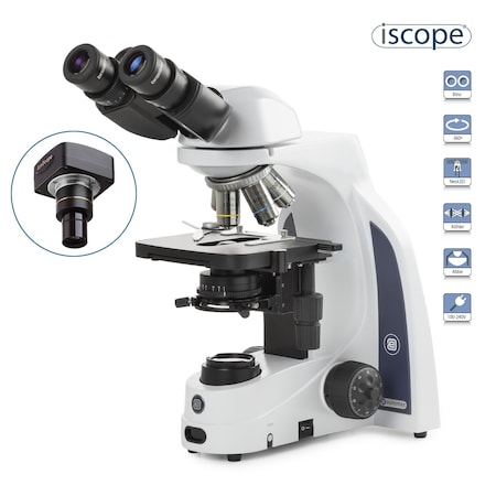 Euromex iScope 40X-1000X Binocular Compound Microscope w/ 10MP USB 2 Digital Camera & E-plan ...